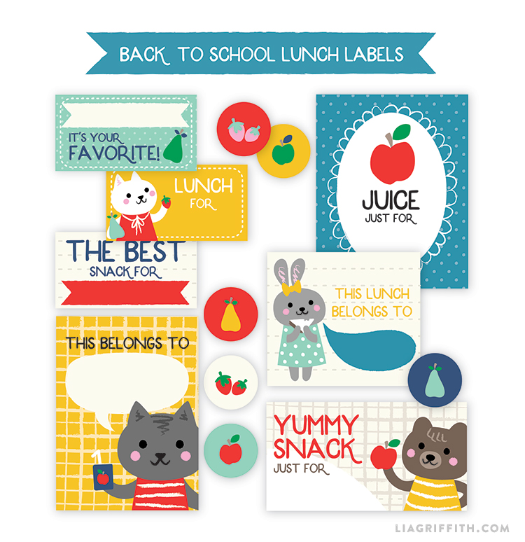 School Lunch Labels - Lia Griffith