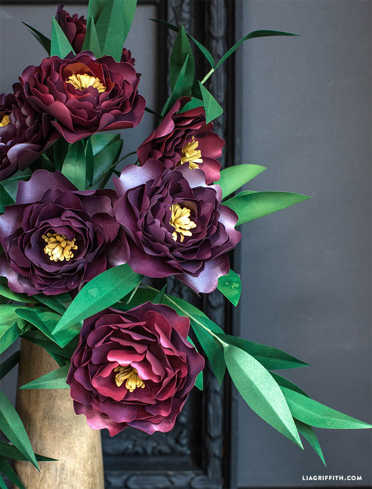 Paper Peonies in Plum - Lia Griffith
